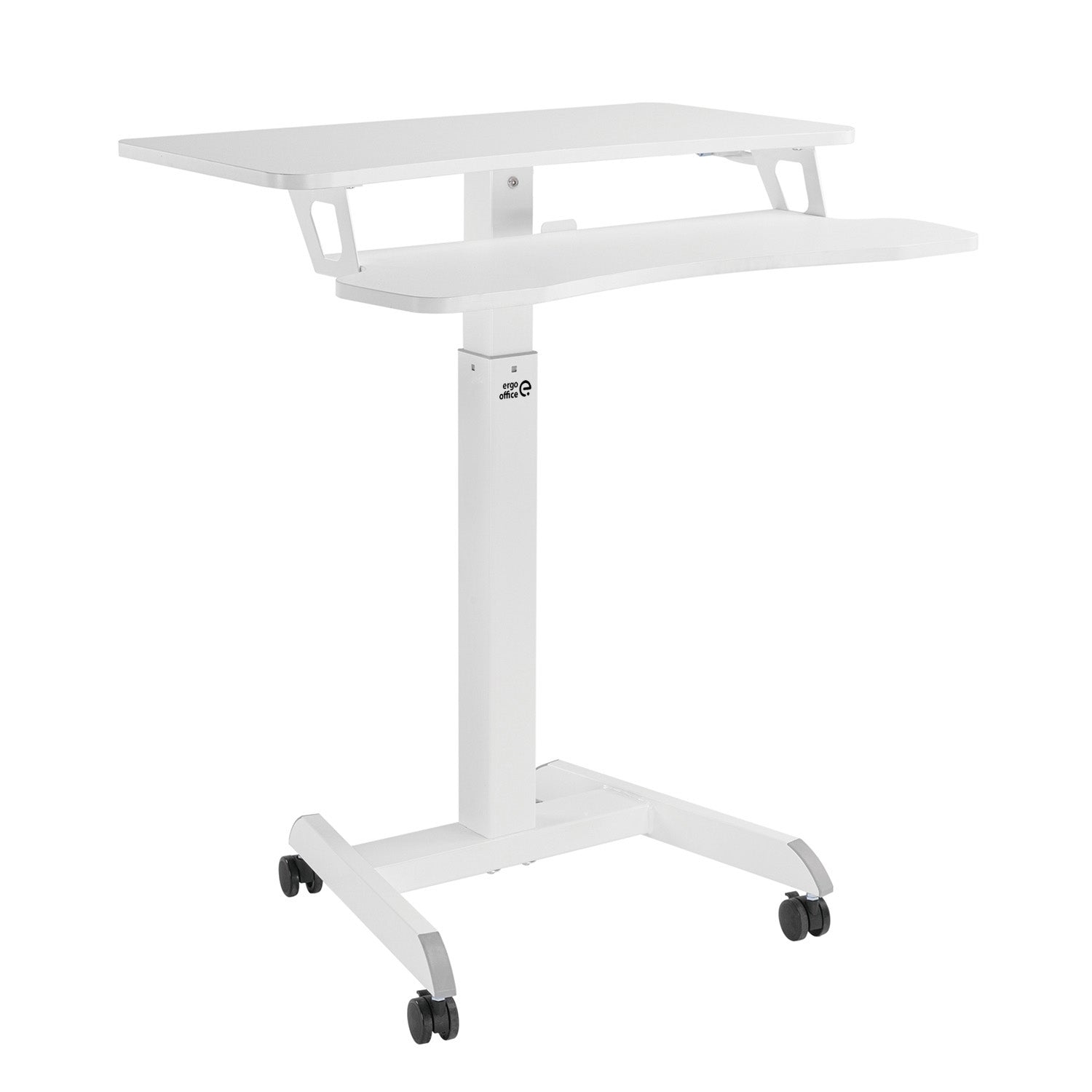 Ergo Office ER-444 W Höhenverstellbarer Sitz-Steh-Schreibtisch mit Rol ...